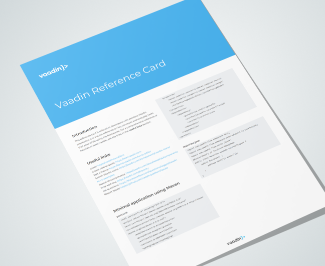 PDF download - Vaadin Reference Card